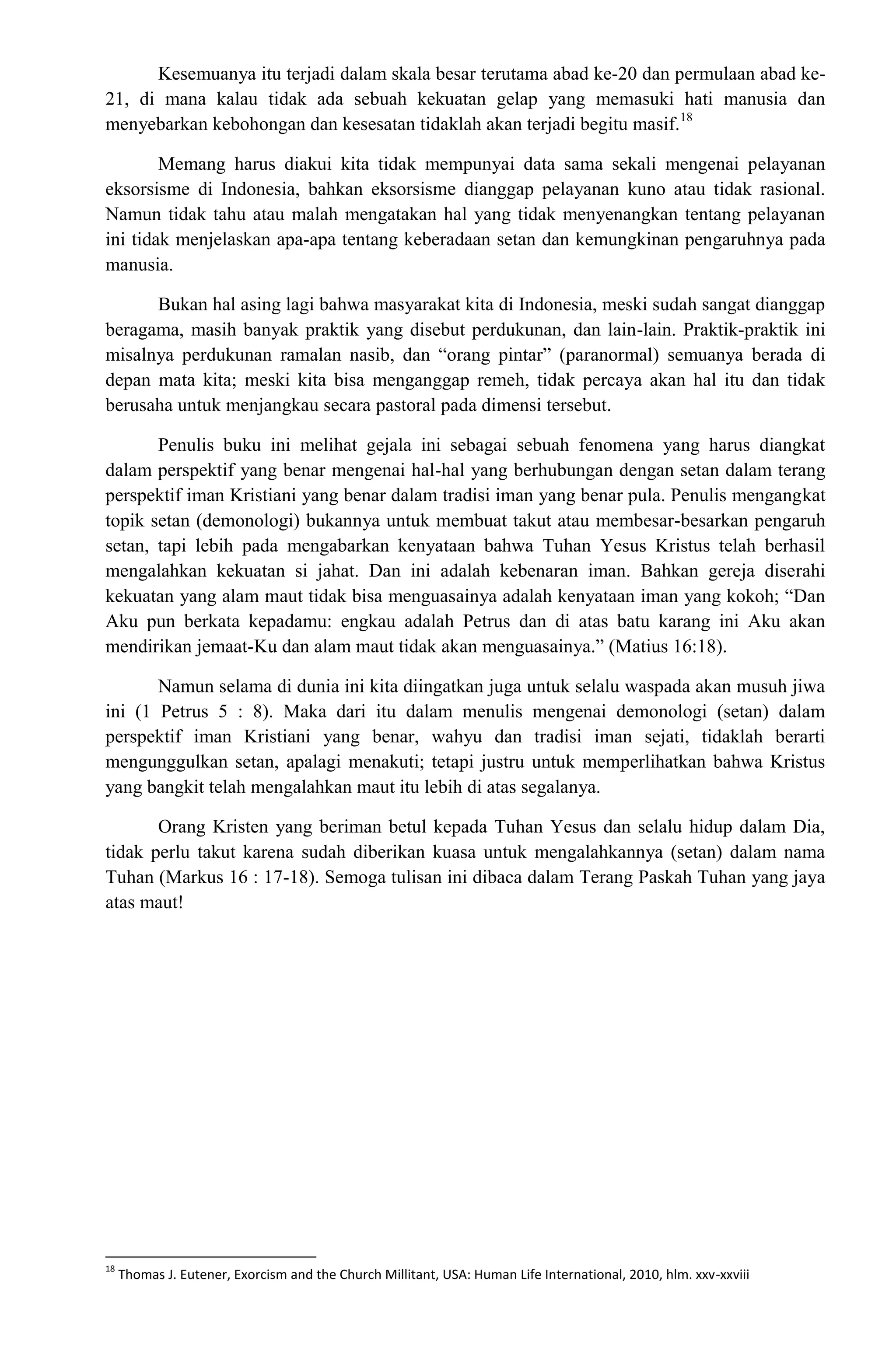 DEMONOLOGI dan EKSORSISME dari perspektif iman Kristen Katolik | PDF