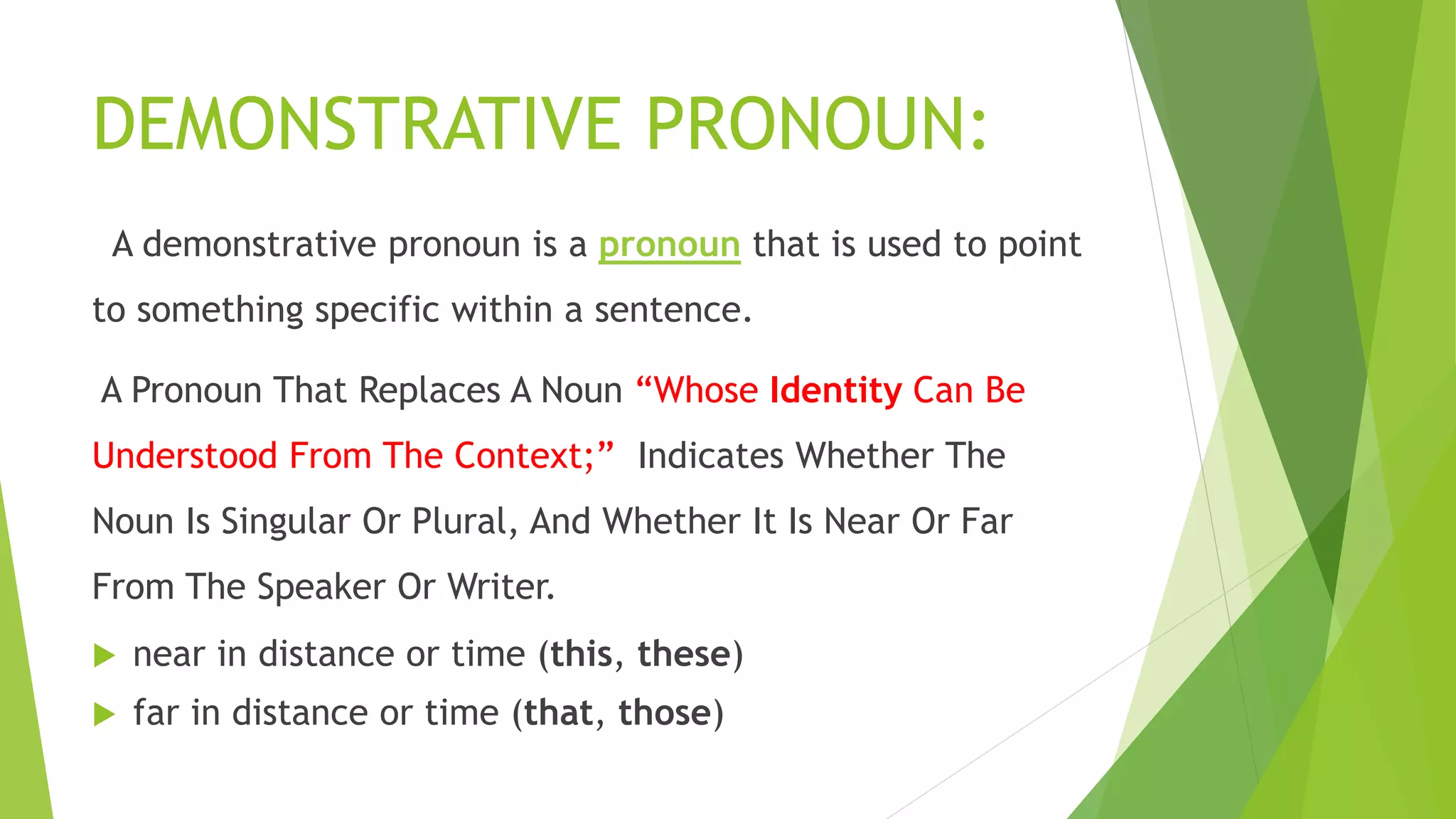 Demonstative distributive and reflexive pronouns | PPTX