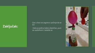 Demonstracija gej lisakovog zakona sa balonima | PPTX