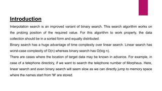Demonstrate interpolation search | PPTX