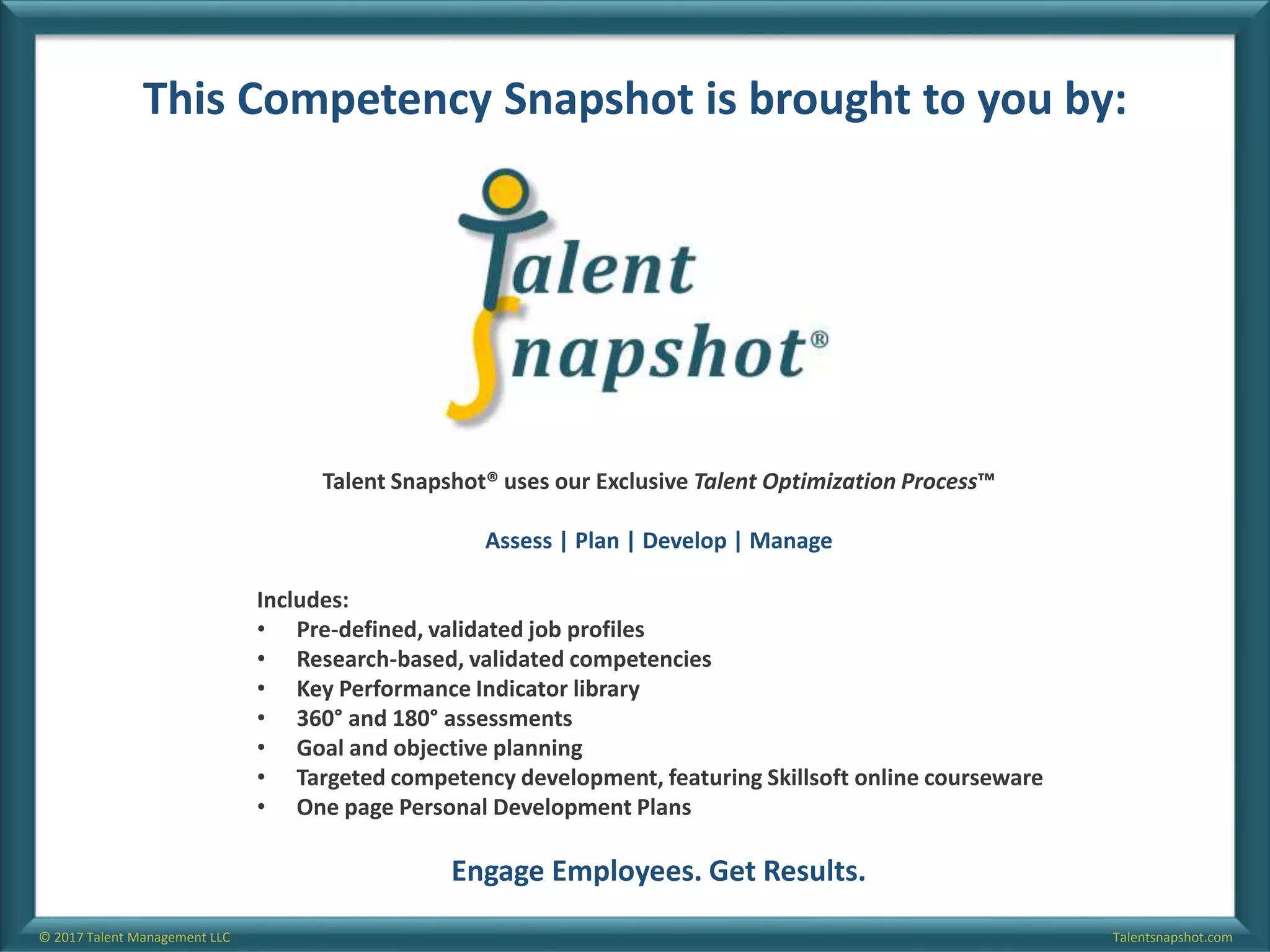 Competency Snapshot: Demonstrates Loyalty and Commitment | PPT
