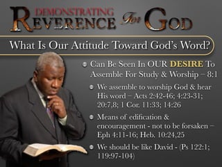 “Demonstrating Reverence For God” | PDF