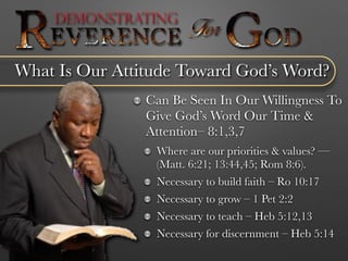 “Demonstrating Reverence For God” | PDF