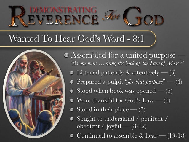 “Demonstrating Reverence For God”