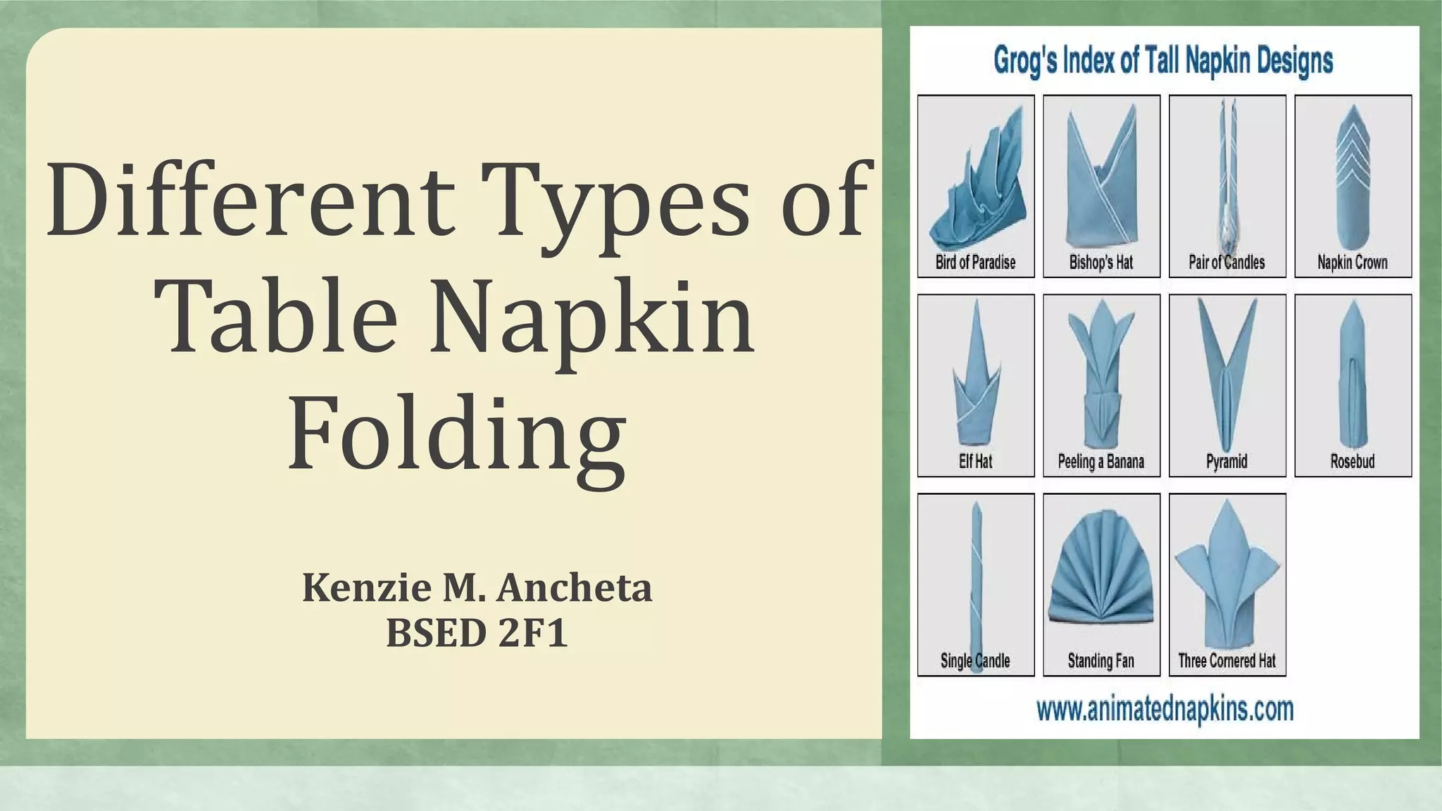 Table napkin folding | PPT