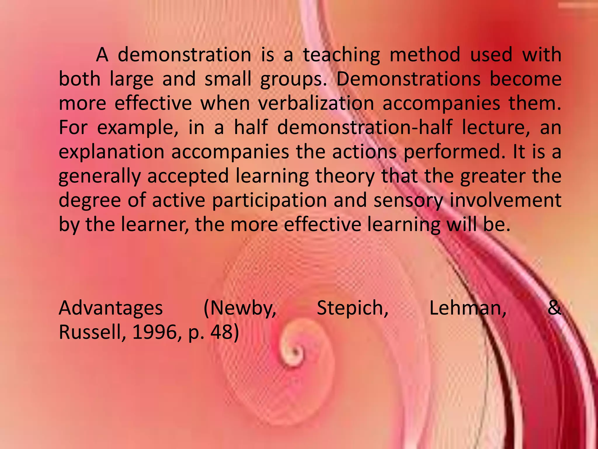 Demonstration in teaching | PPTX