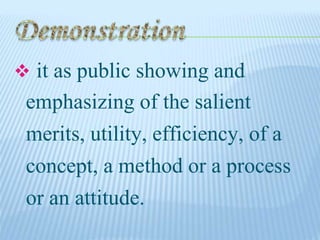 Demonstration in teaching (Ed.Tech) | PPT