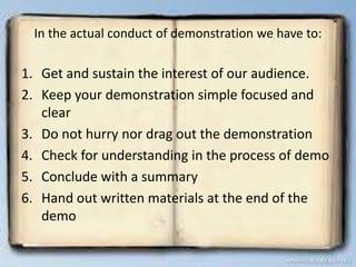 Demonstration in teaching | PPTX