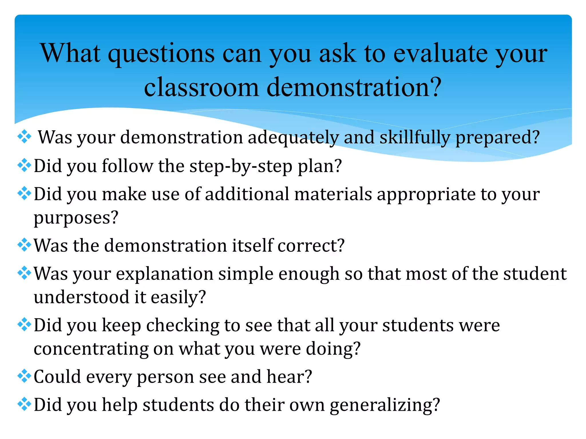Demonstration in Teaching | PPTX