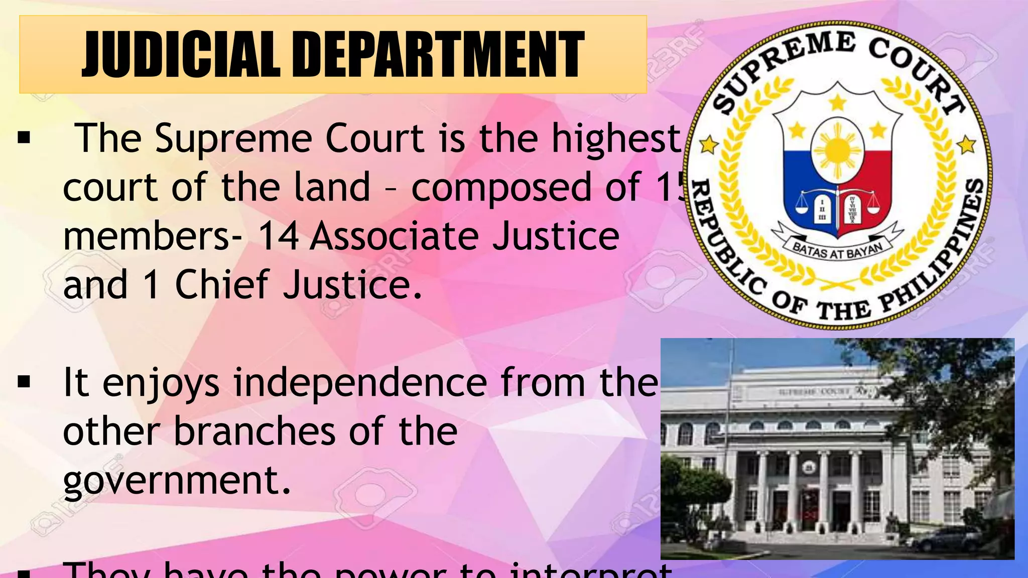 BRANCHES OF THE GOVERNMENT | PPTX