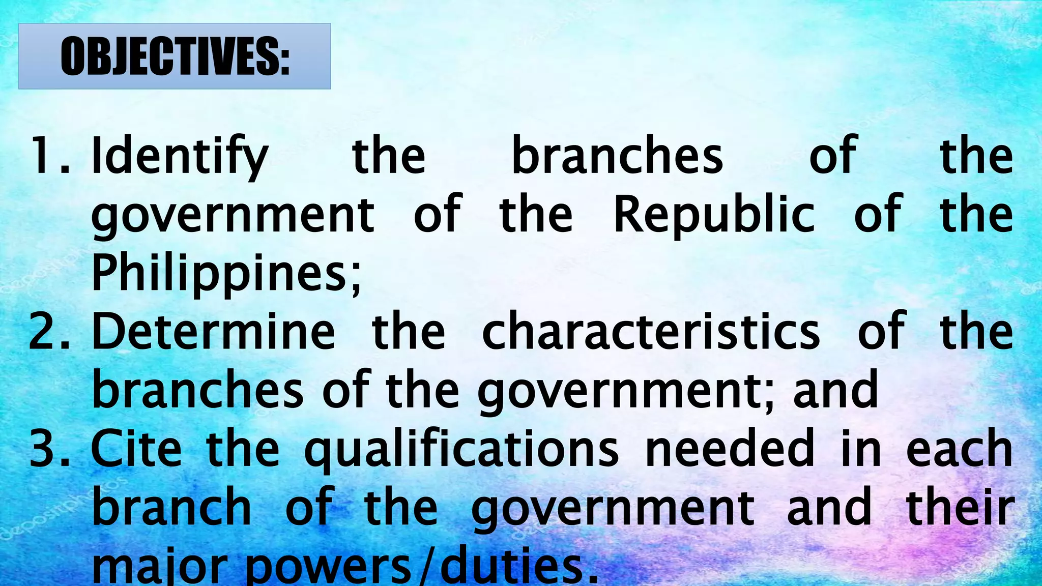 BRANCHES OF THE GOVERNMENT | PPTX