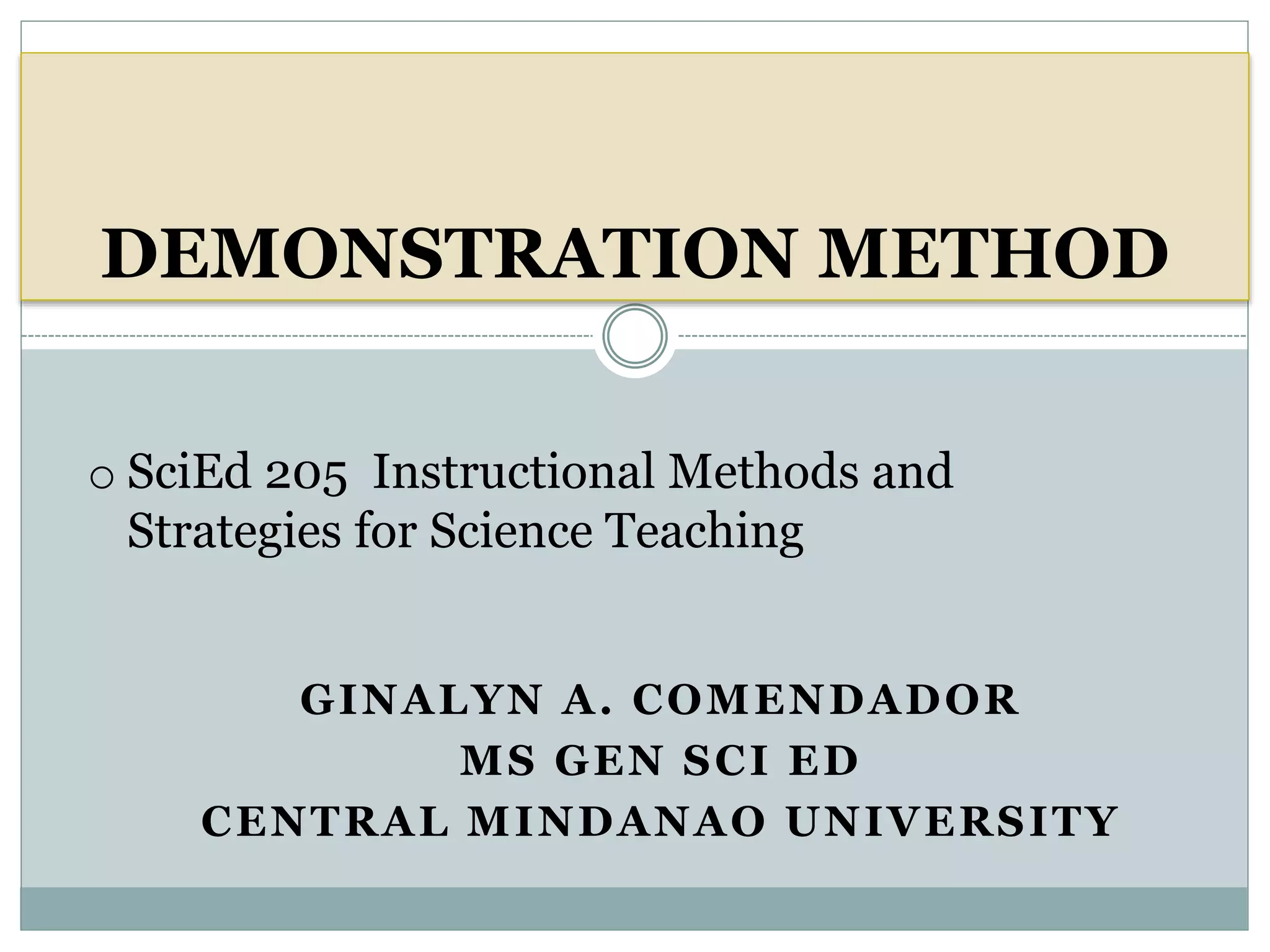 Demonstration method | PPTX