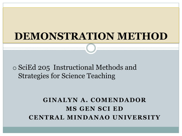 Demonstration method | PPTX