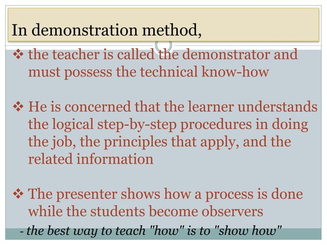 Demonstration method | PPTX