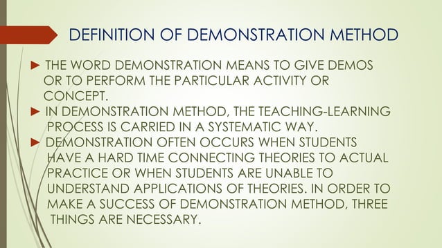 Demonstration method | PDF