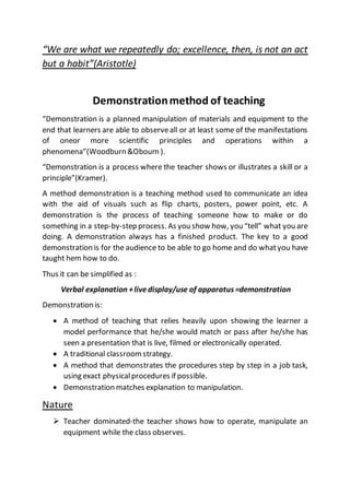 Demonstration method of teaching | DOCX