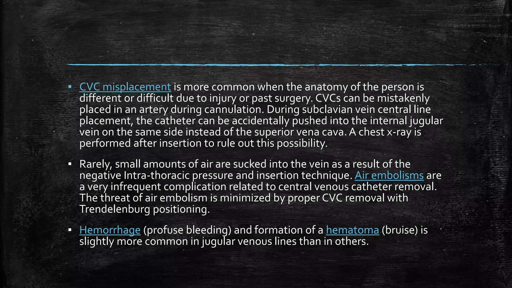 Demonstration of central line insertion | PPTX