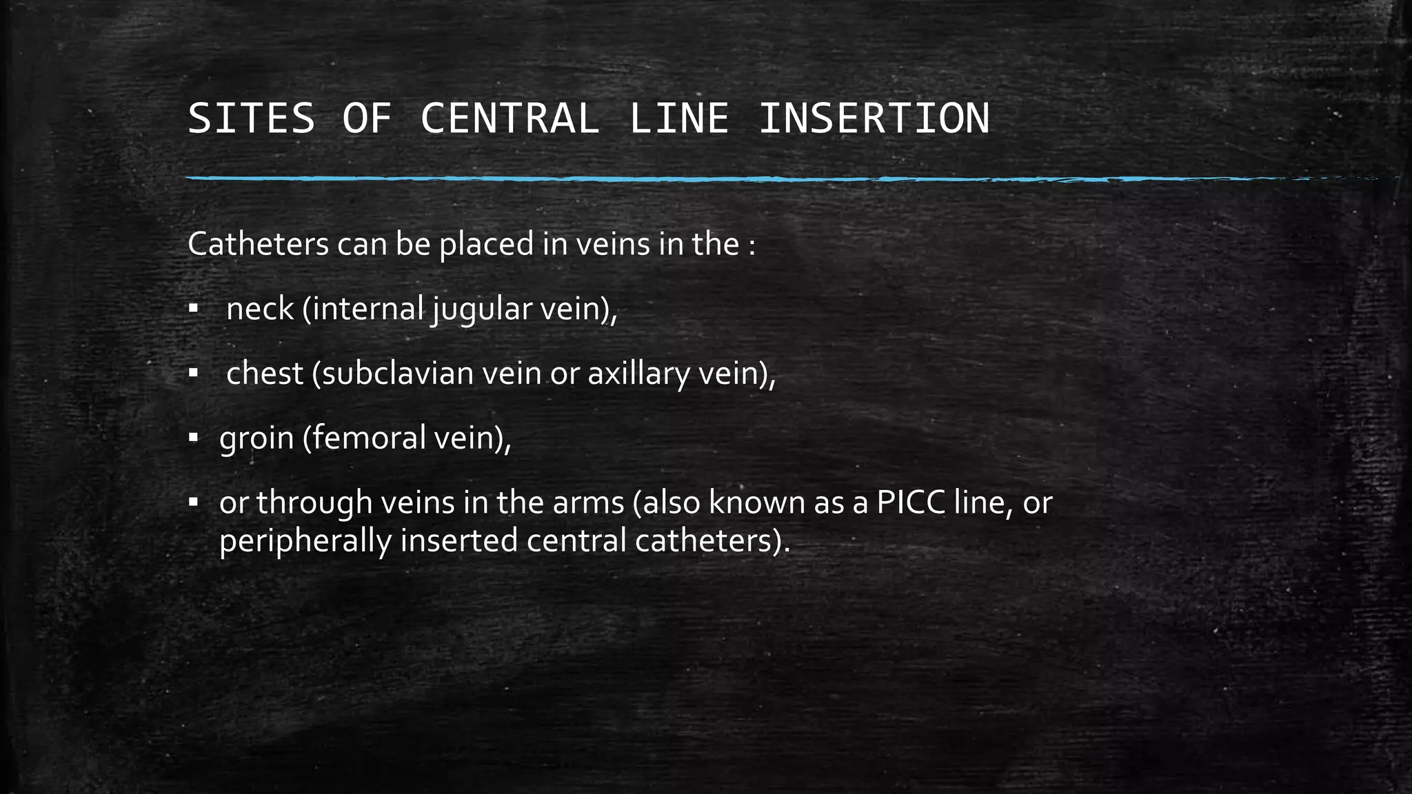 Demonstration of central line insertion | PPTX