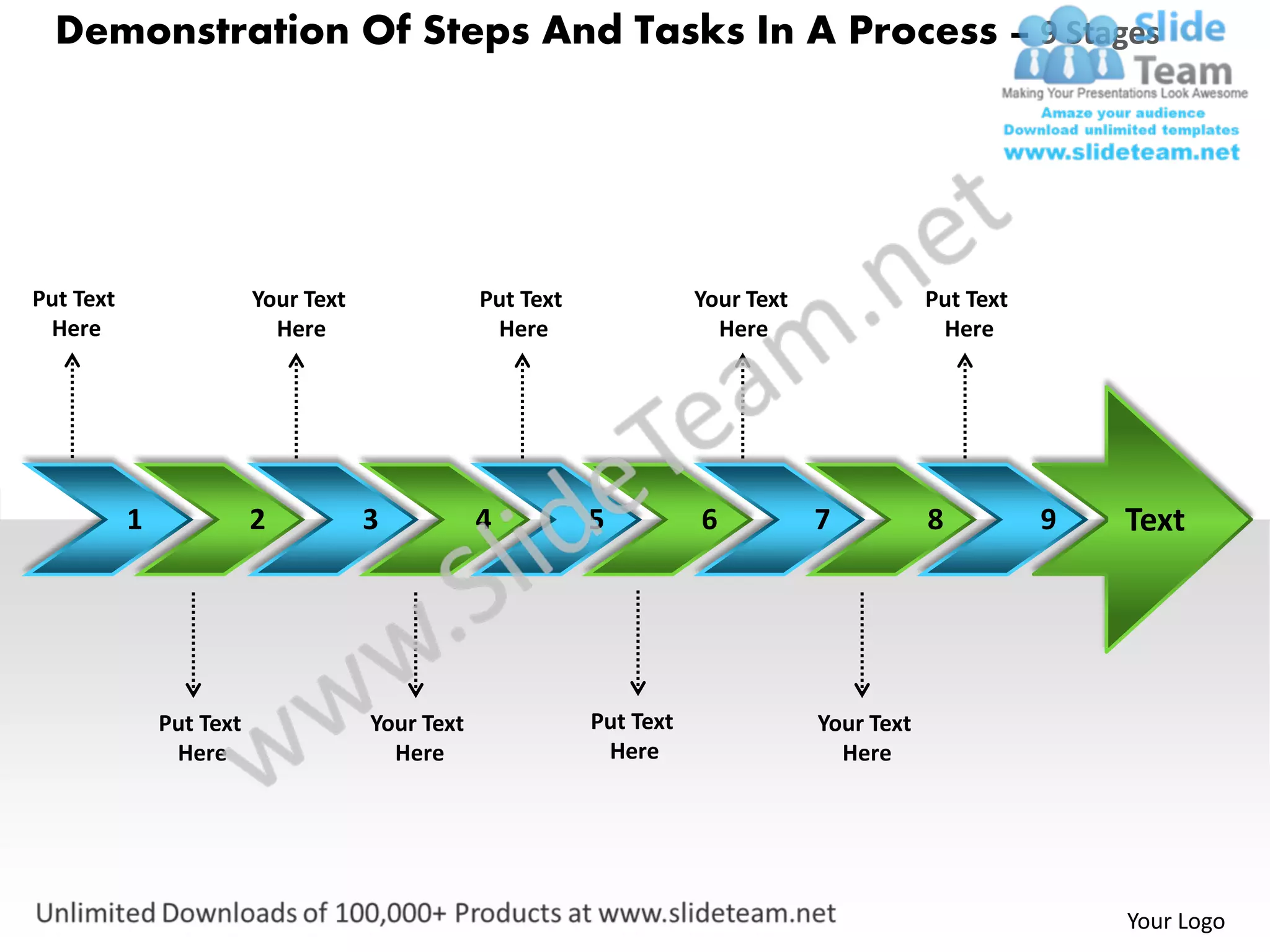 Demonstration of steps and tasks in process 9 stages draw flow charts ...