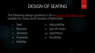 Demonstration of steps to sit correctly for keyboard according to DOSH ...