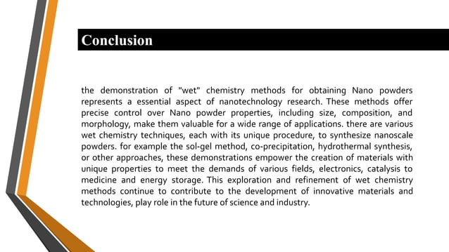 demonstration of wet chemistry methods for obtaing nanopowders.pptx
