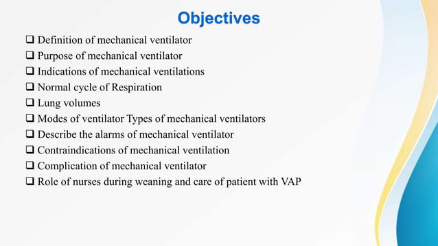 Demonstration on Mechanical Ventilator.pptx | Lung and Respiratory Health | Diseases and Conditions