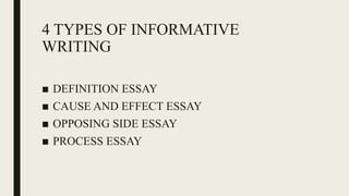 demonstrations for english about the types of writing techniques | PPTX