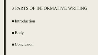 demonstrations for english about the types of writing techniques | PPTX