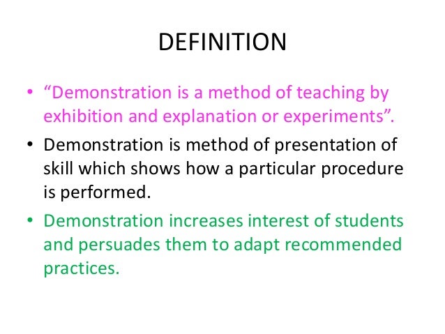 Demonstration seminar