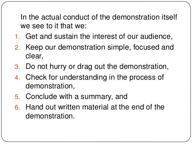 Demonstrations in Teaching