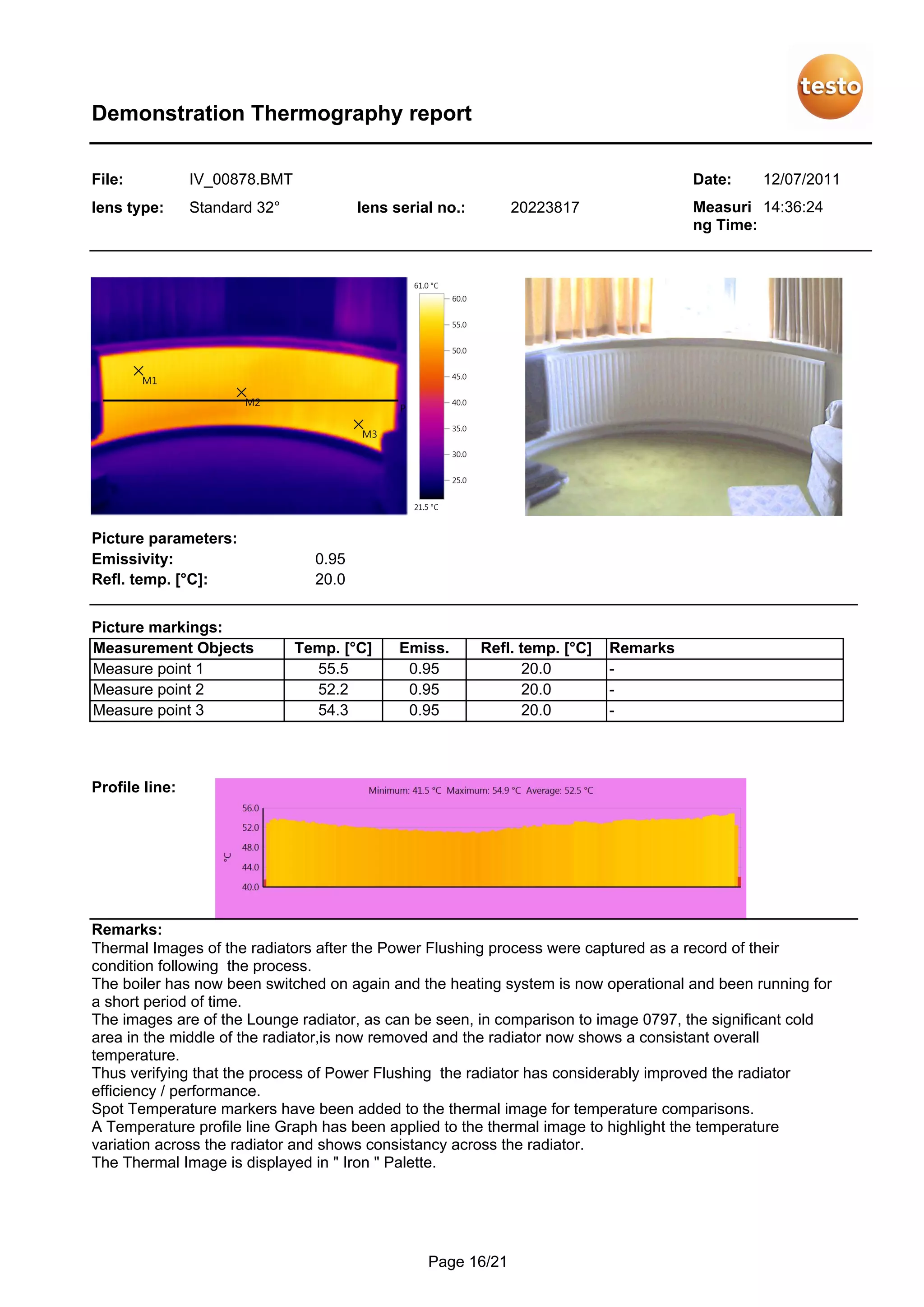 Demonstration thermography report 2 radiator power flushing | PDF