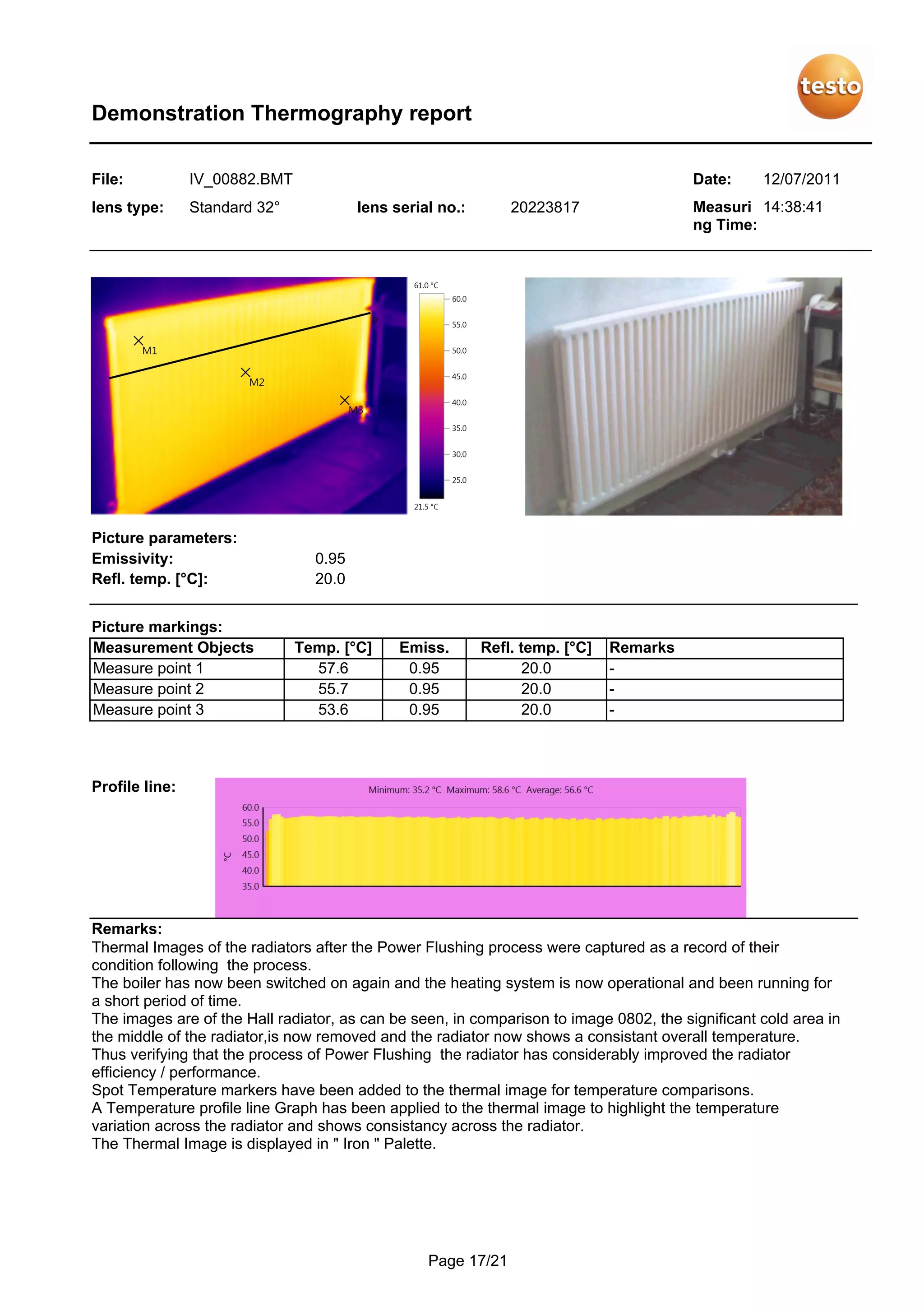 Demonstration thermography report 2 radiator power flushing | PDF