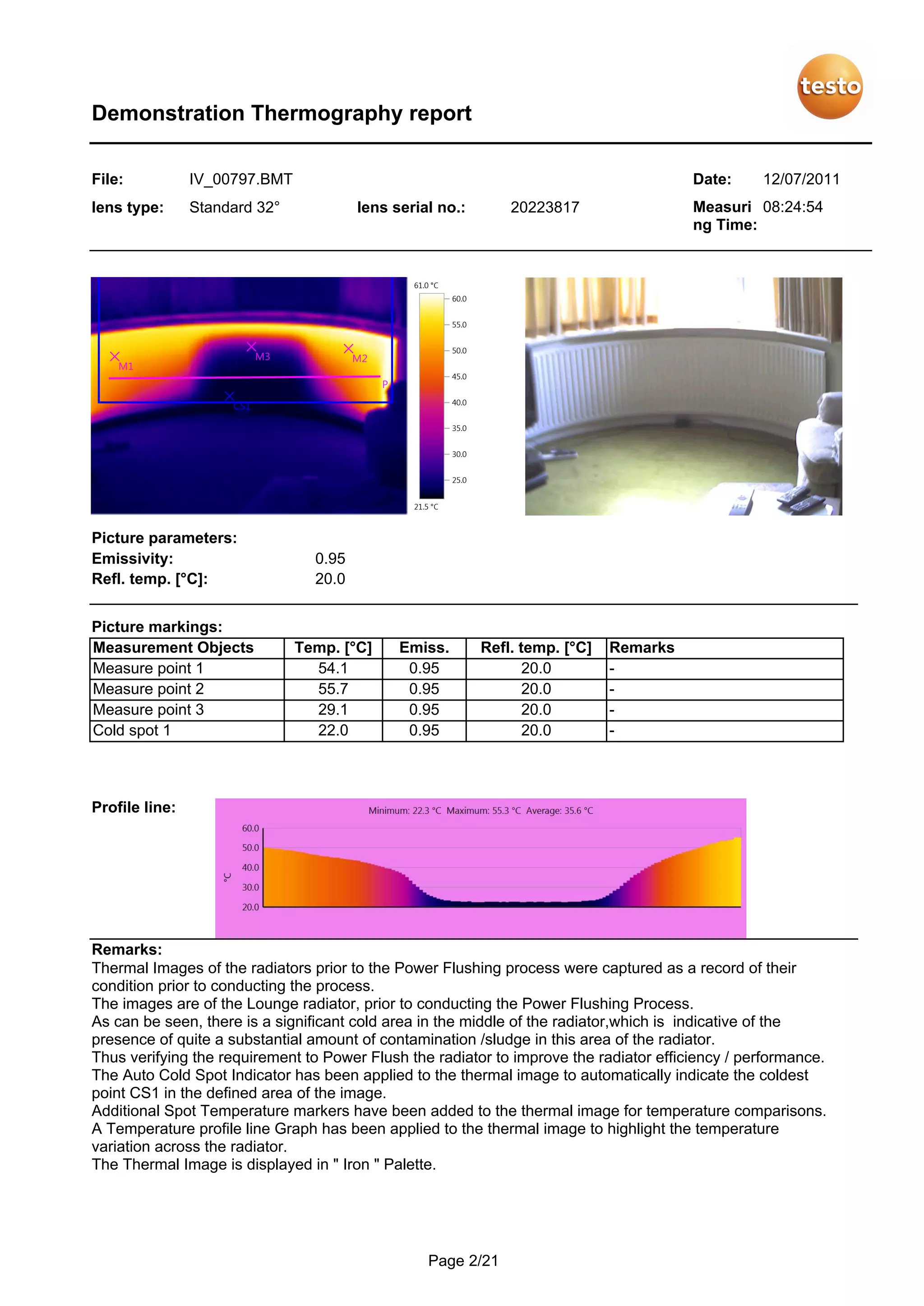 Demonstration thermography report 2 radiator power flushing | PDF