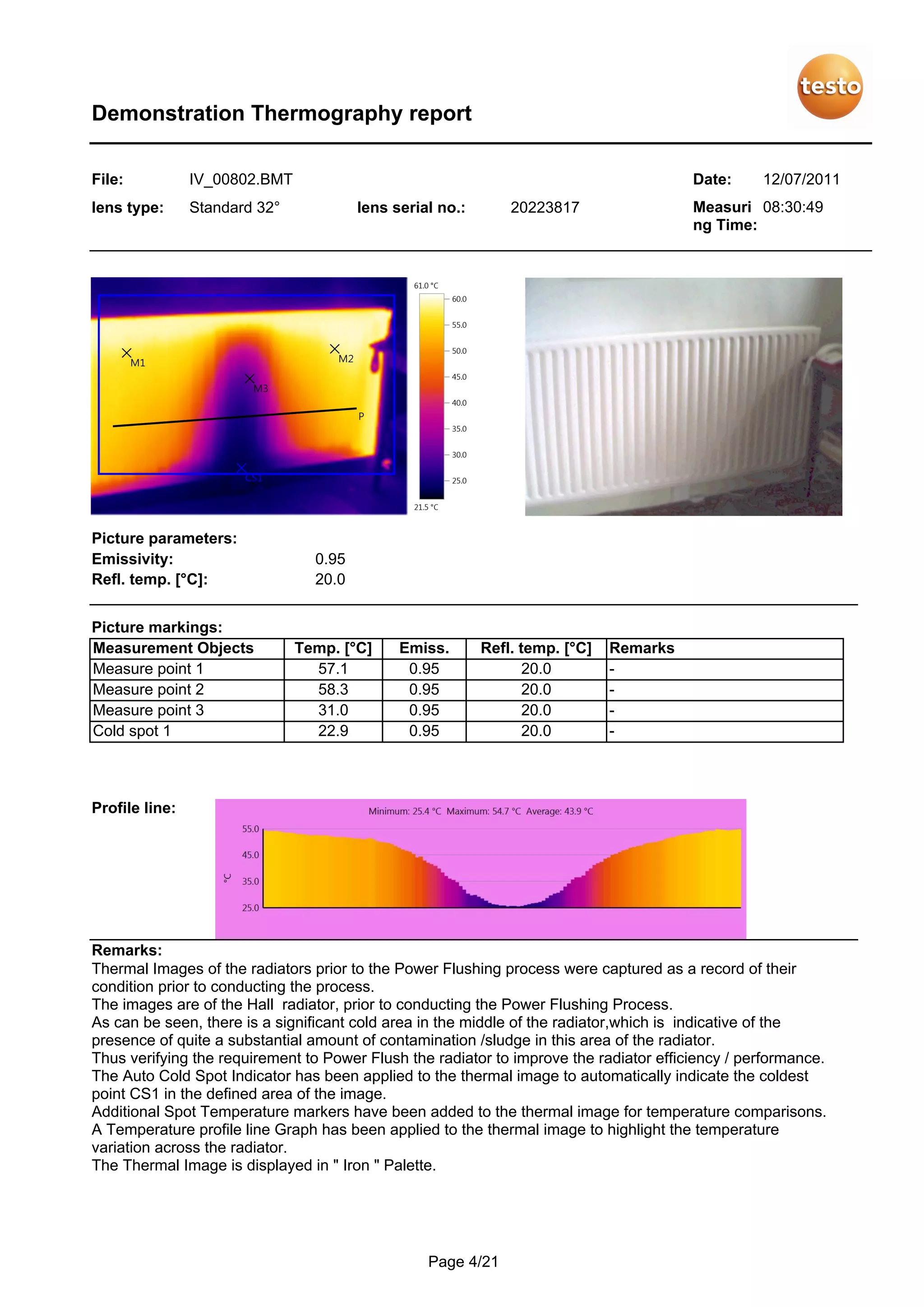 Demonstration thermography report 2 radiator power flushing | PDF