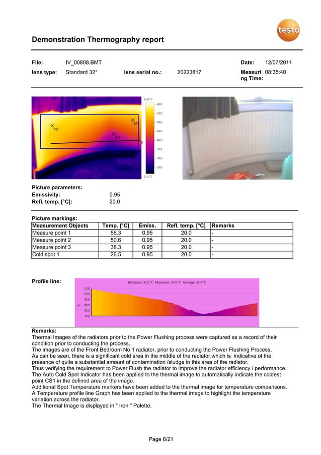 Demonstration thermography report 2 radiator power flushing | PDF