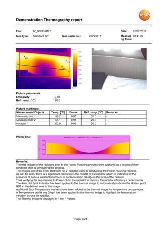 Demonstration thermography report 2 radiator power flushing | PDF