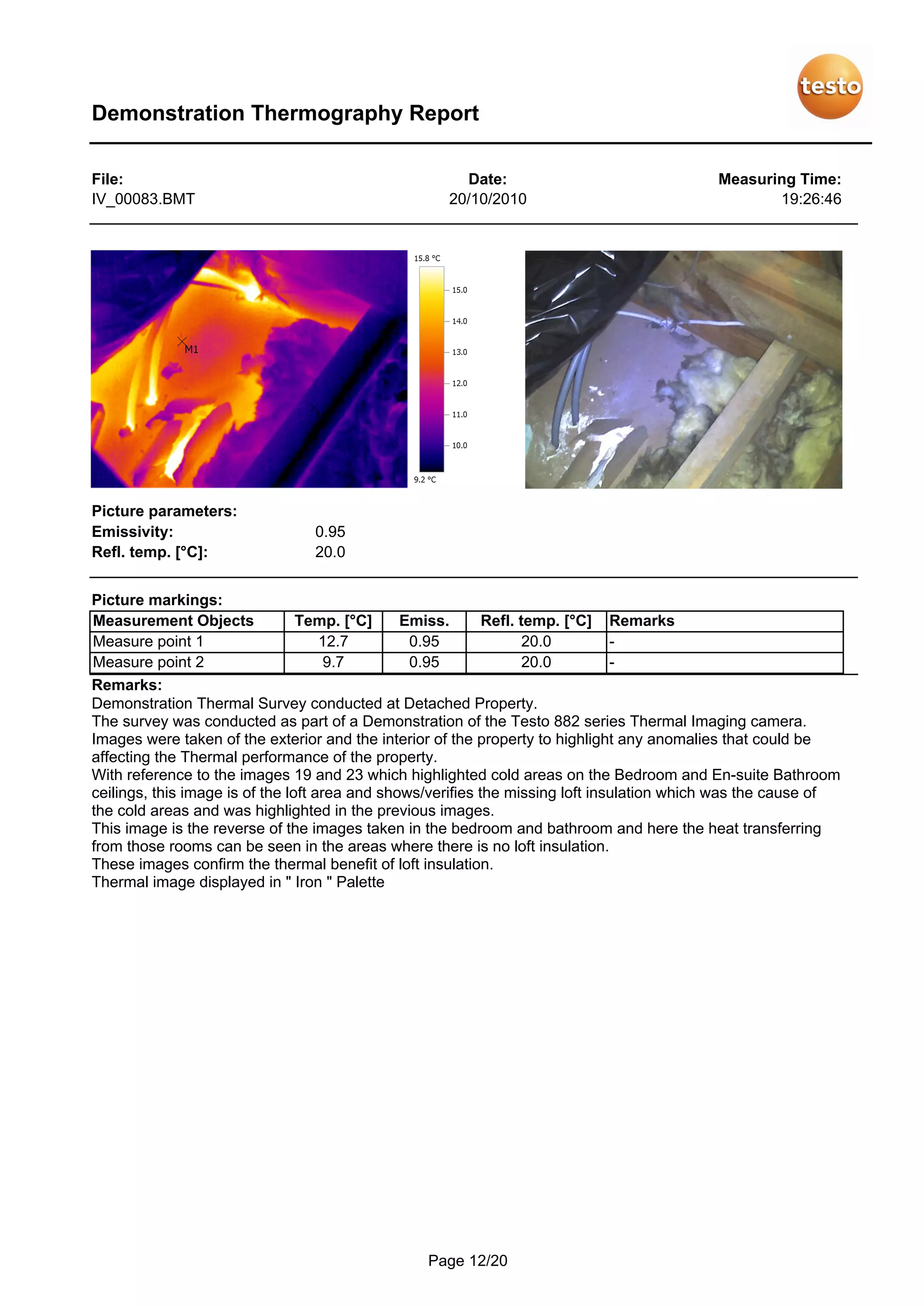 Demonstration thermography report domestic dwelling general | PDF