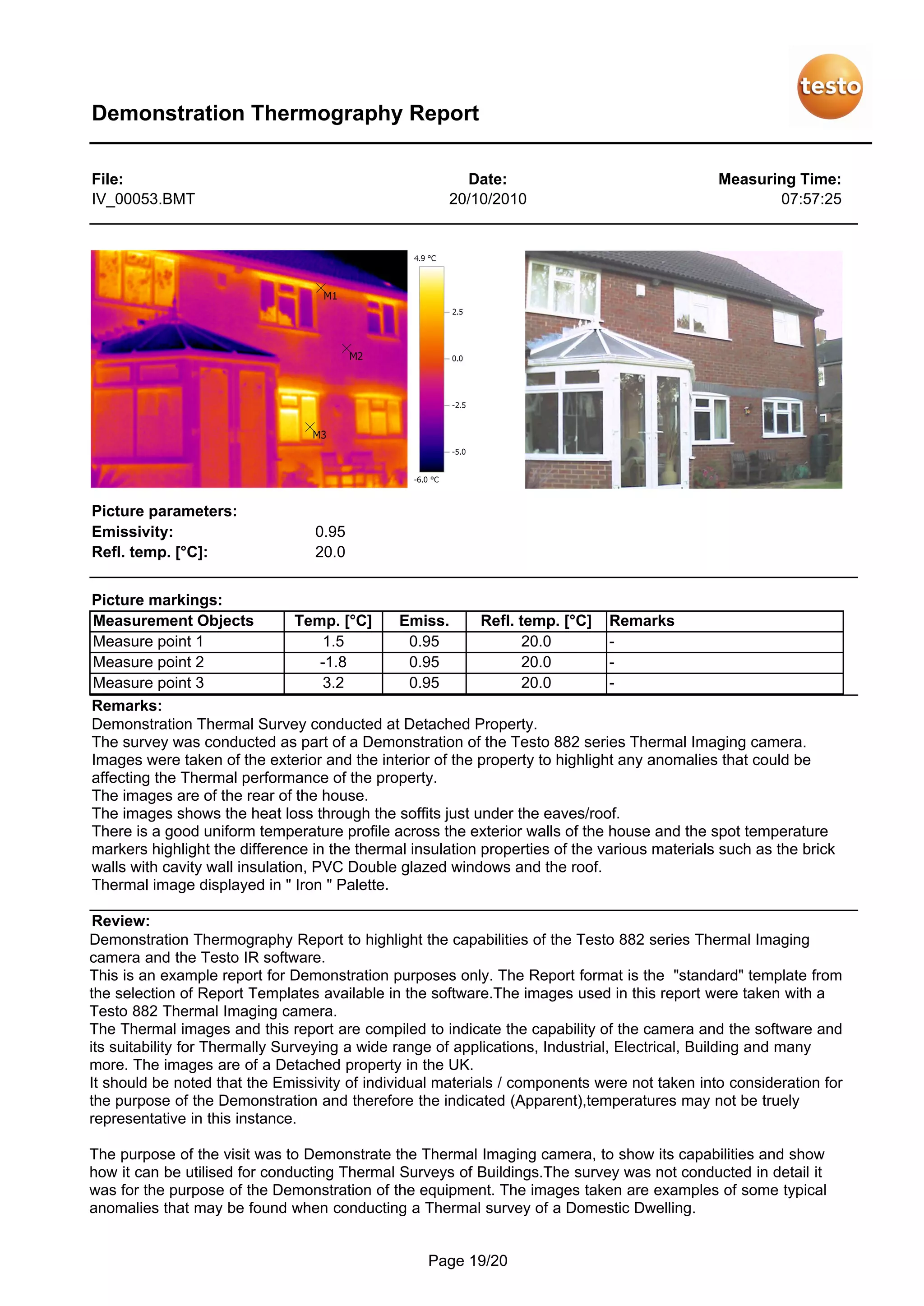 Demonstration thermography report domestic dwelling general | PDF