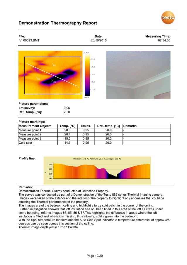 Demonstration thermography report domestic dwelling general | PDF