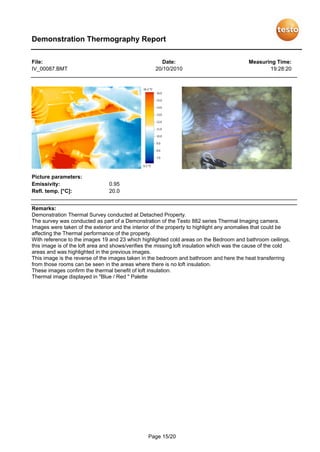 Demonstration thermography report domestic dwelling general | PDF