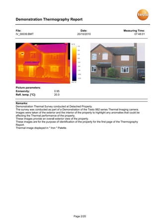 Demonstration thermography report domestic dwelling general | PDF