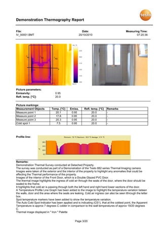 Demonstration thermography report domestic dwelling general | PDF