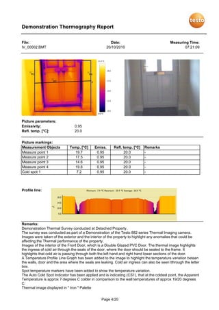 Demonstration thermography report domestic dwelling general | PDF