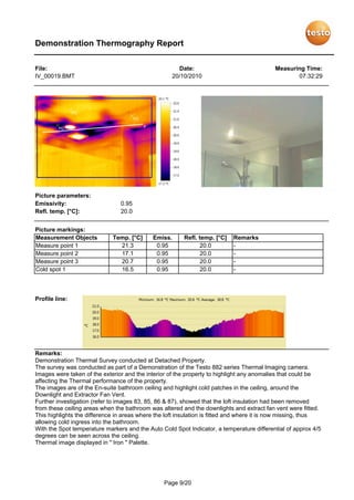 Demonstration thermography report domestic dwelling general | PDF