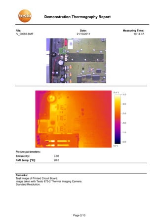 Demonstration thermography report for super resolution 1 | PDF