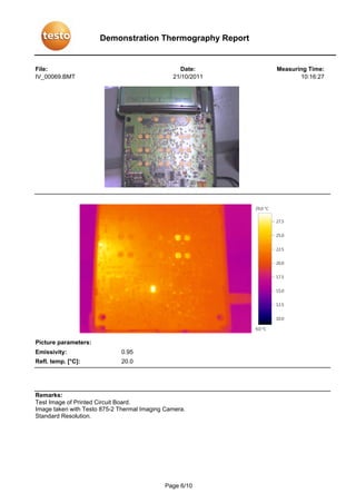 Demonstration thermography report for super resolution 1 | PDF