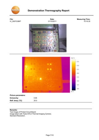 Demonstration thermography report for super resolution 1 | PDF