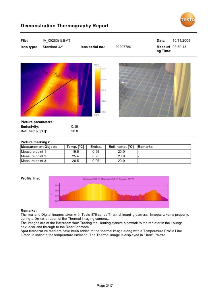 Demonstration thermography report of trace & access of heating pipewo…