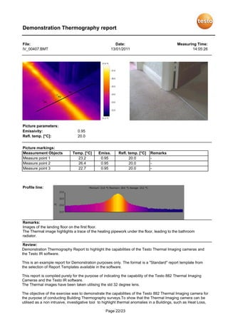 Demonstration thermography report testo 882 dwelling images | PDF