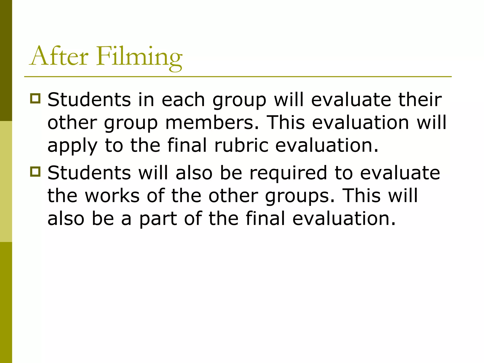 Project Expectations and Rubric | PPT